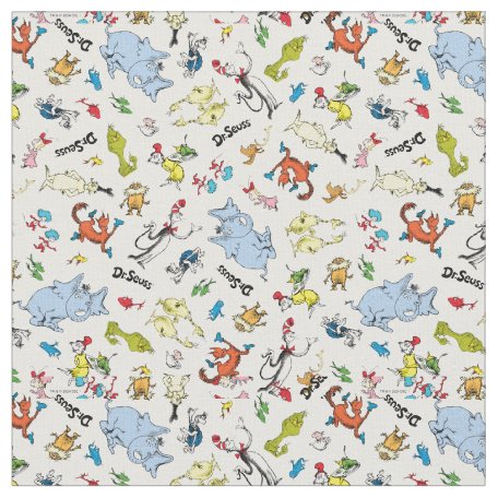 Dr. Seuss's ABC Colorful Block Letter Pattern Fabric | Zazzle