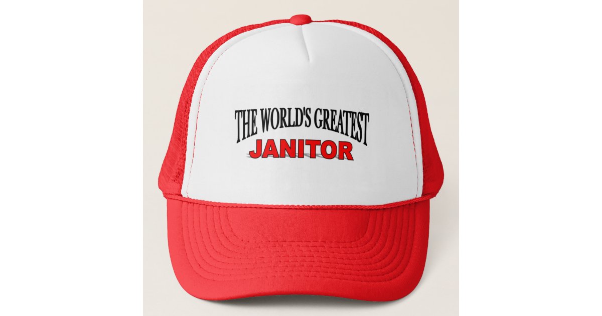 The World's Greatest Janitor Trucker Hat | Zazzle