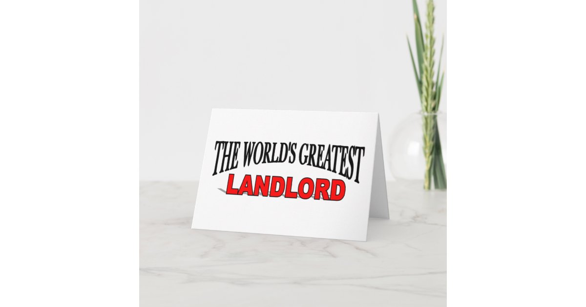 The World's Greatest Landlord Card | Zazzle