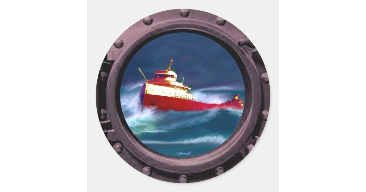 THE WRECK OF THE EDMUND FITZGERALD CLASSIC ROUND STICKER | Zazzle