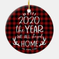 The Year we Stayed Home 2020 Cute Covid Ceramic Ornament | Zazzle