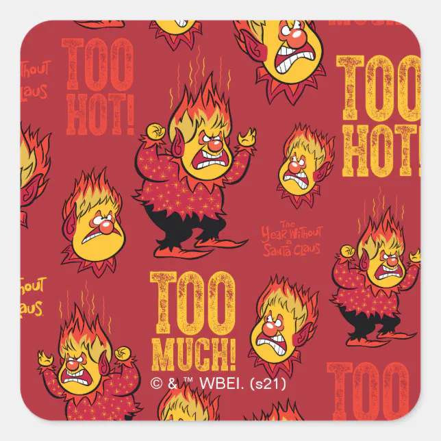 THE YEAR WITHOUT A SANTA CLAUS™ Heat Miser Pattern Square Sticker | Zazzle