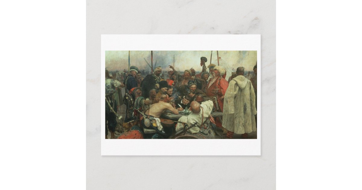 The Zaporozhye Cossacks writing a letter Postcard | Zazzle