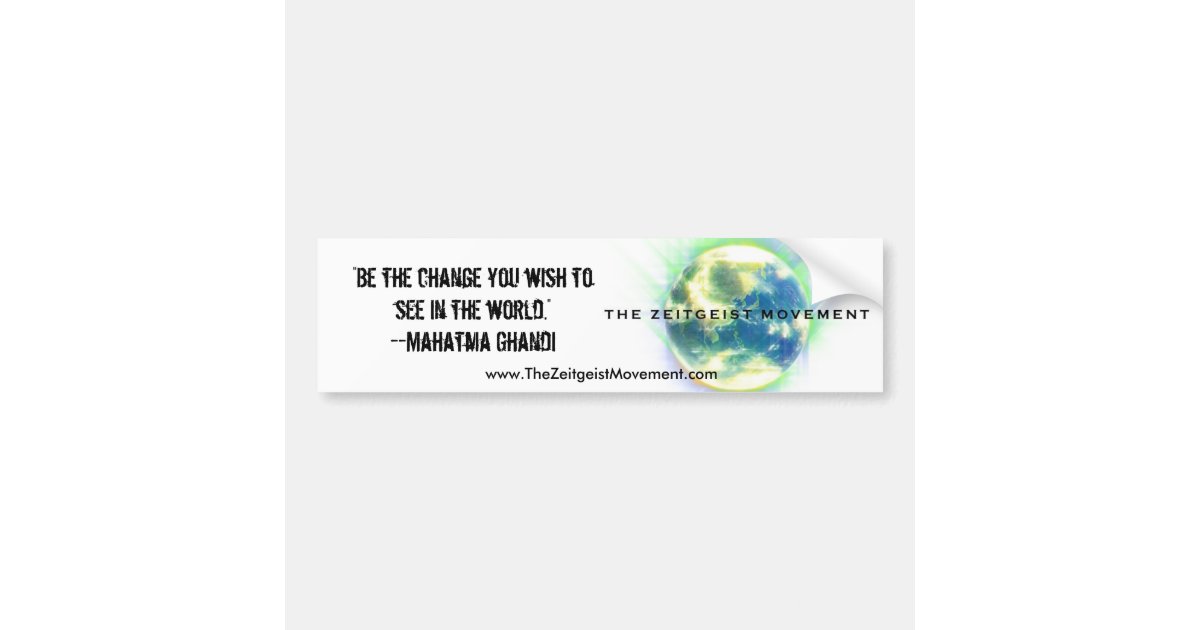 The Zeitgeist Movement Bumper Sticker | Zazzle
