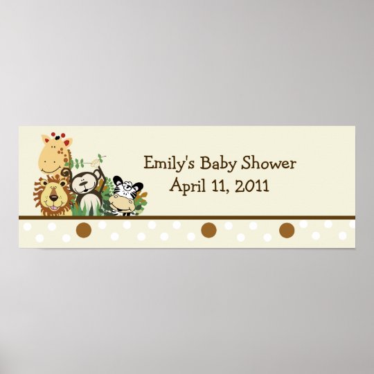 The Zoo Crew Jungle Customizable Banner - Tan Poster | Zazzle.com