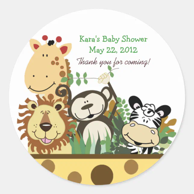 THE ZOO CREW (YELLOW) Custom Favor Sticker | Zazzle