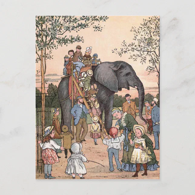 "The Zoo" Vintage Illustration Postcard | Zazzle
