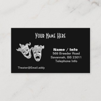 Theater Business Card | Zazzle