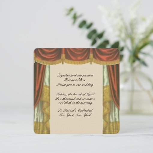 Theater Curtain Wedding Invitation | Zazzle
