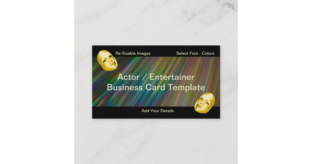 Theater Entertainer Actor Business Card | Zazzle