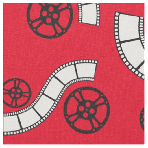 Theater Film Reels Movie Theatre Red Fabric | Zazzle