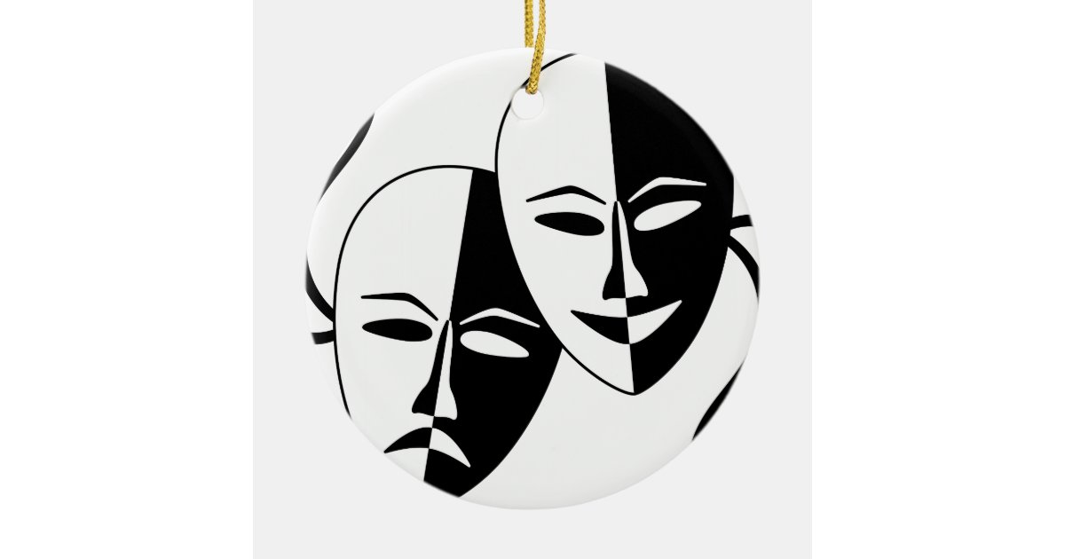 Theater Masks Ceramic Ornament | Zazzle