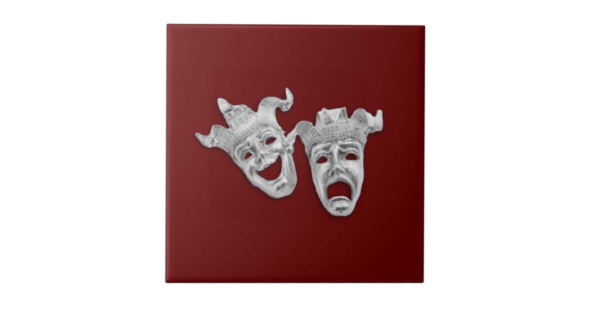 Theater Masks Comedy and Tragedy Ceramic Tile | Zazzle