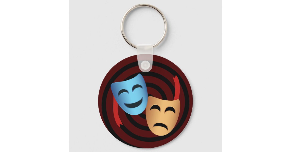 Theater Masks Emoji Theater Lover's Keychain | Zazzle