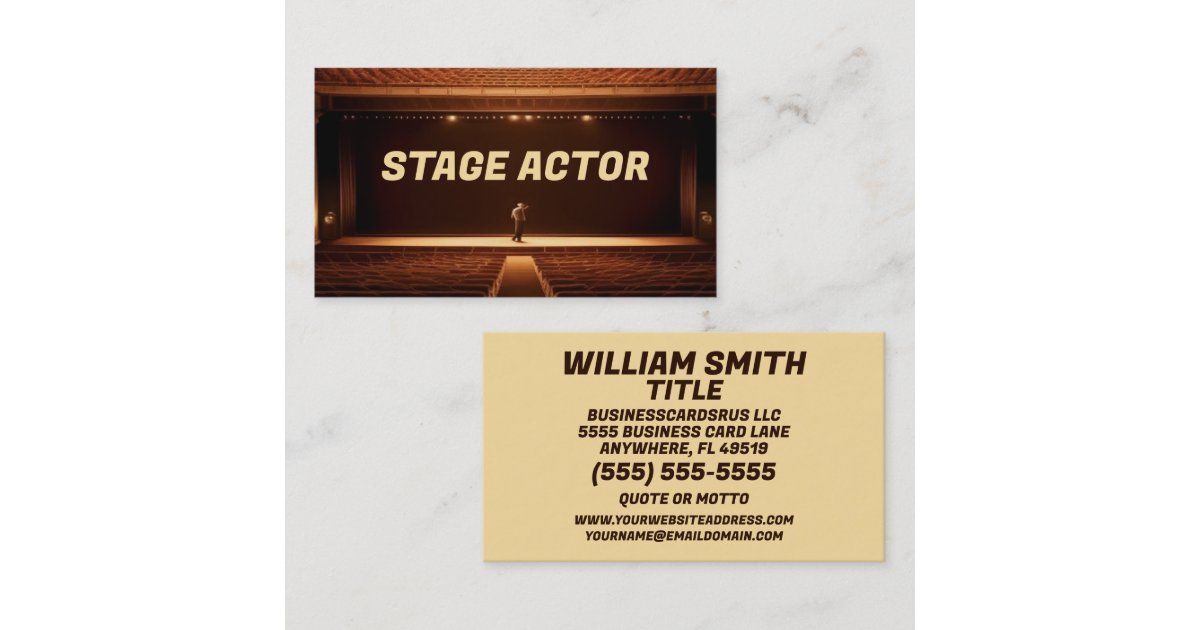 Theater Stage Actor Business Card | Zazzle