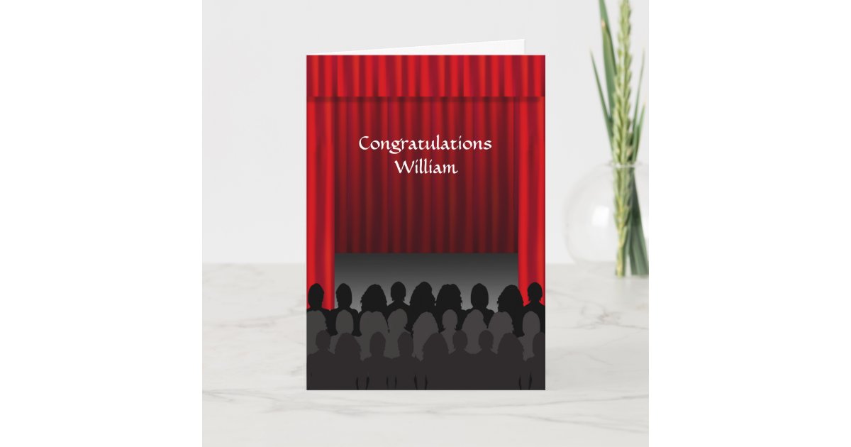 Theater Stage Congratulations Custom Greeting Card | Zazzle