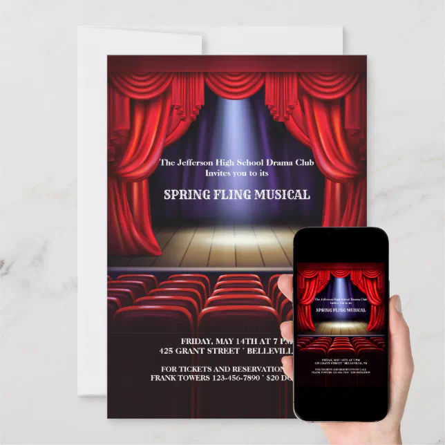 Theater Stage Performance Invitation | Zazzle