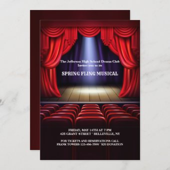 Theater Stage Performance Invitation | Zazzle