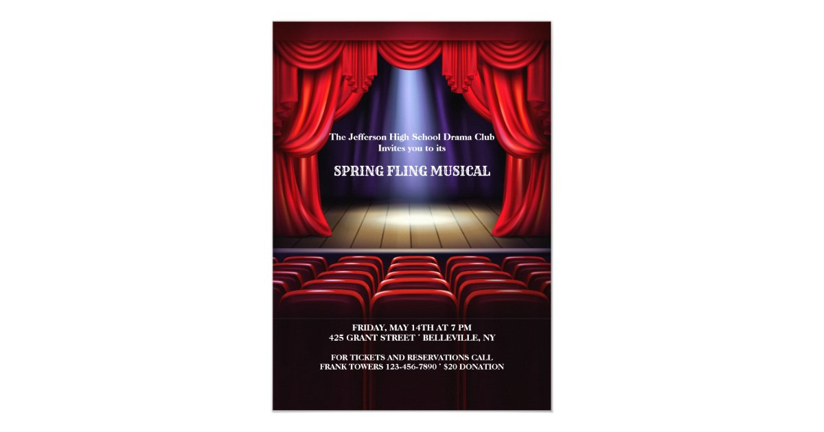 Theater Stage Performance Invitation | Zazzle.com