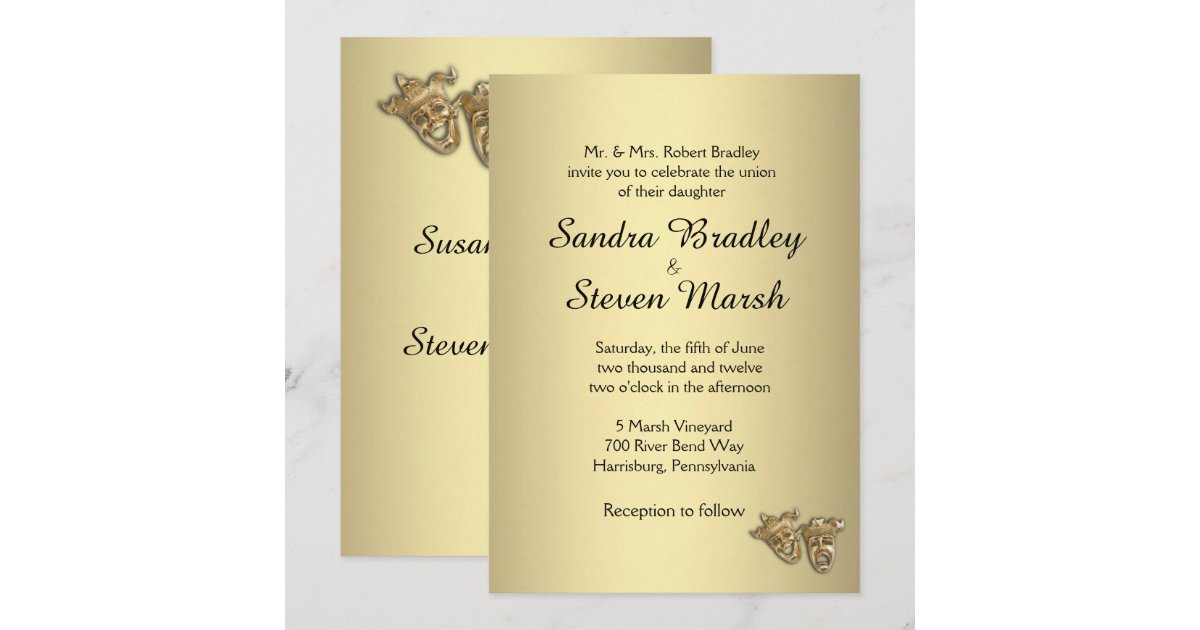 Theater Wedding Invitation | Zazzle