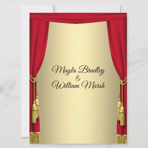 Theater Wedding Theme Invitation | Zazzle