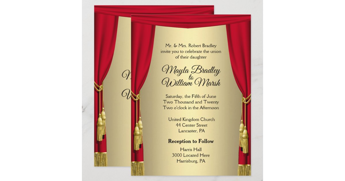 Theater Wedding Theme Invitation | Zazzle
