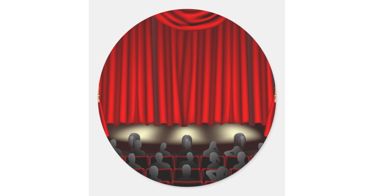 Theater with audience classic round sticker | Zazzle