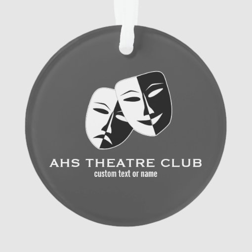 Theatre Drama Club Masks Custom Thespian Name Ornament | Zazzle