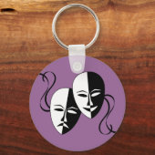 Theatre Masks Keychain | Zazzle