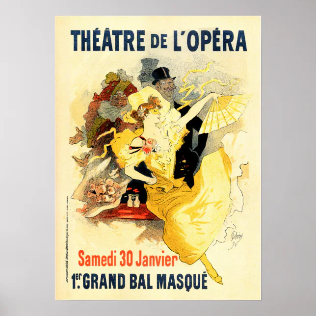 THEATRE OPERA Cheret Paris Theater Advertisement Poster | Zazzle
