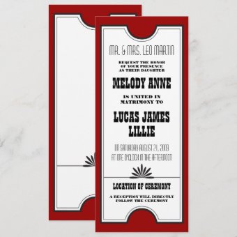 Theatre Ticket Wedding Invitation | Zazzle