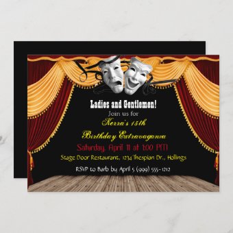 Theatrical Party Invitations | Zazzle