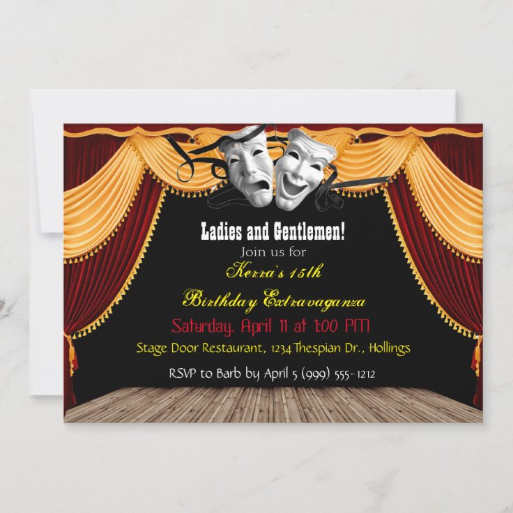 Theatrical Party Invitations | Zazzle