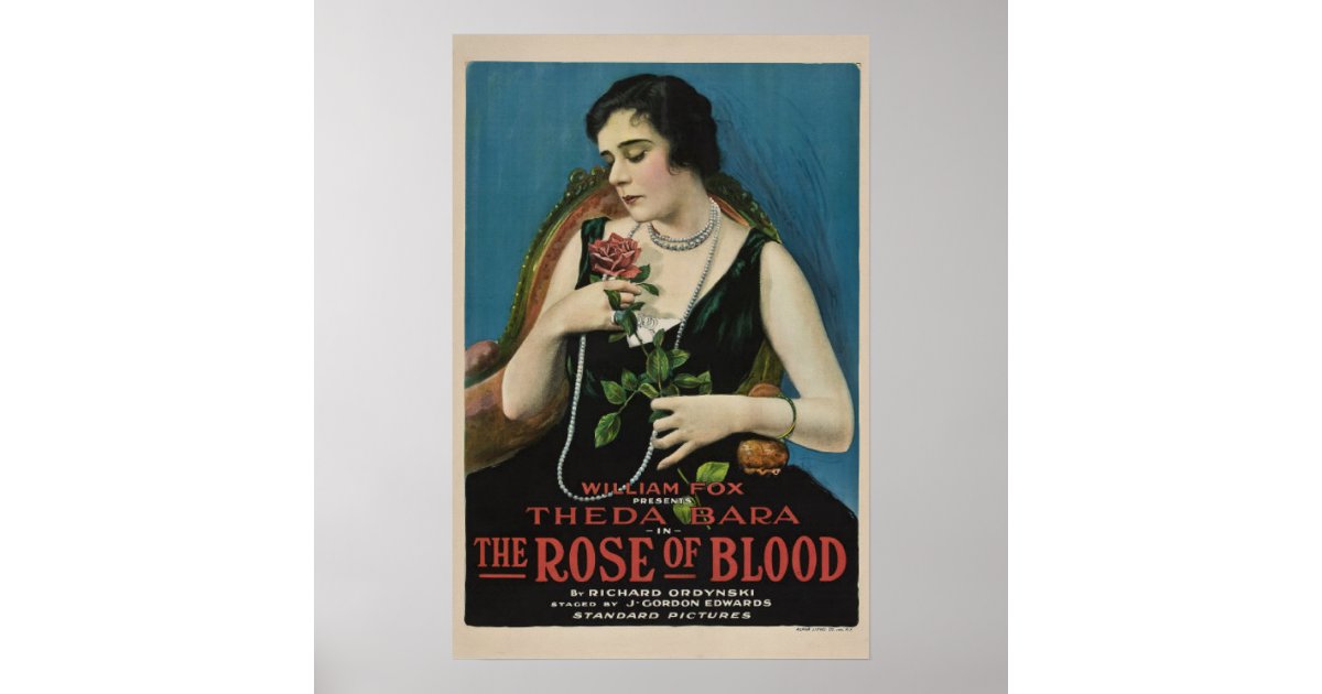 Theda Bara The Rose of Blood Movie Poster | Zazzle
