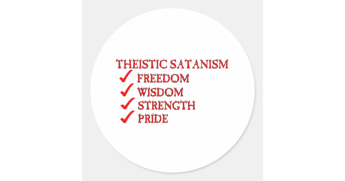 Theistic Satanism/Luciferianism Devotion Classic Round Sticker | Zazzle