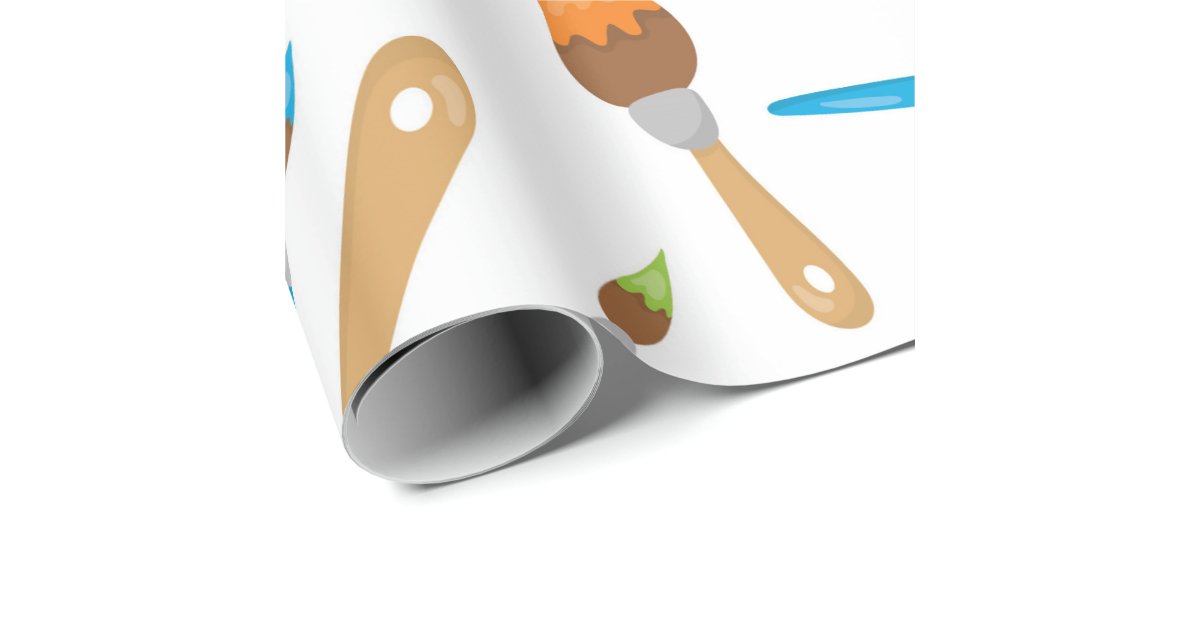 Themed aArtist paint brush wrapping paper | Zazzle.com