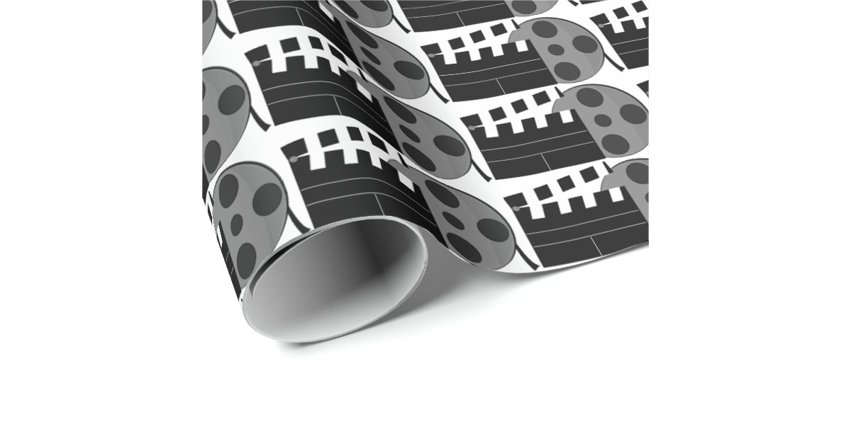 Themed movie reel pattern wrapping paper | Zazzle.com
