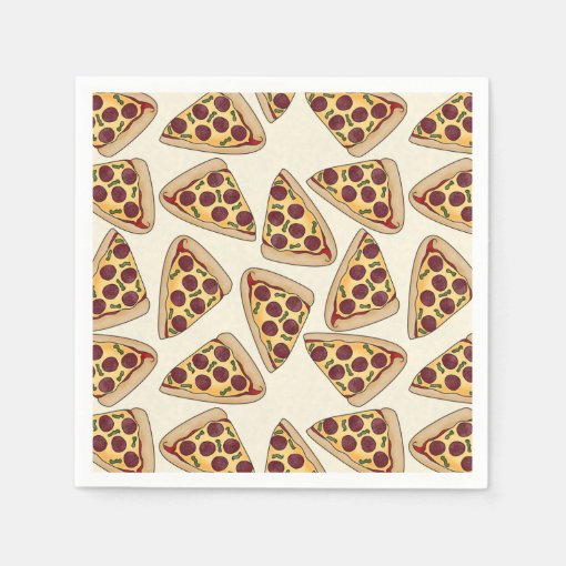 Themed pizza party paper napkins | Zazzle