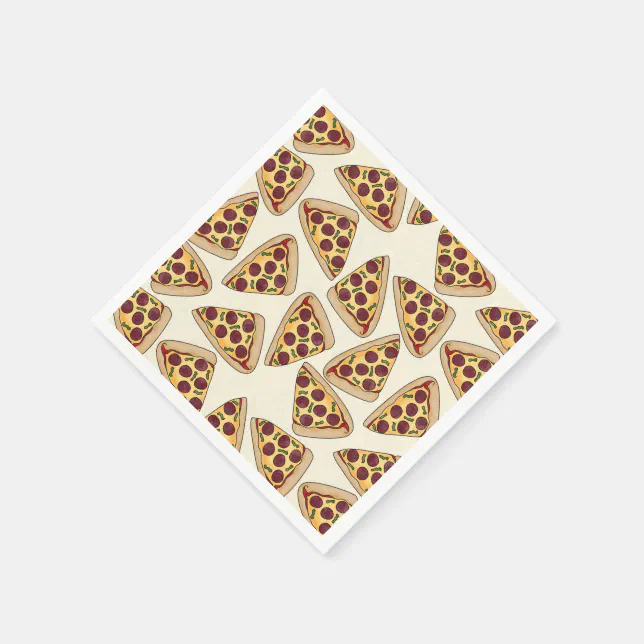 Themed pizza party paper napkins | Zazzle