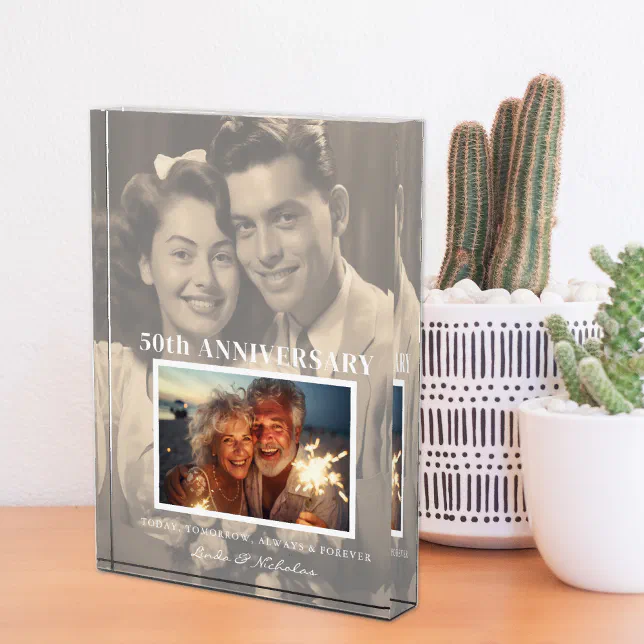 Then & Now Anniversary Milestone | Couple's Photo | Zazzle