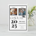 Then & Now Graduation 2 Photo Year Bold Graduate Invitation | Zazzle