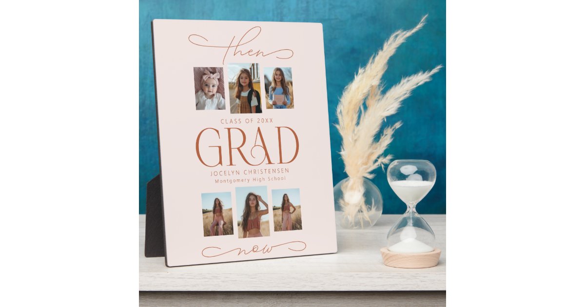 Then & Now Photo Collage Graduation Keepsake Plaque | Zazzle