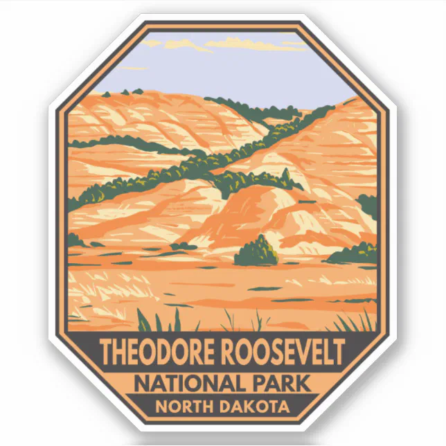 Theodore Roosevelt National Park Vintage Sticker | Zazzle
