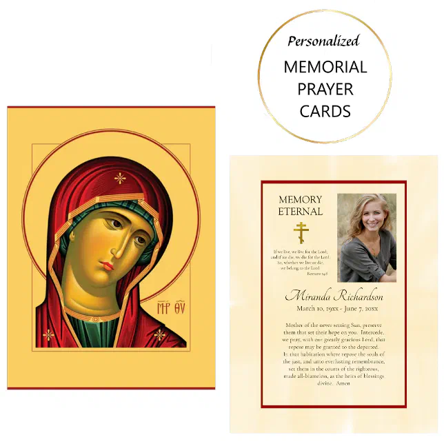 Theotokos Orthodox Christian Funeral Prayer Card | Zazzle