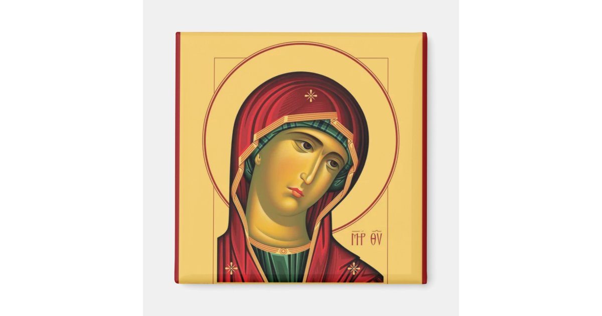 Theotokos (Virgin Mary) Orthodox Christian Icon Magnet | Zazzle