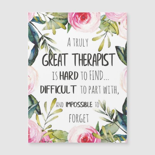 Therapist Appreciation Gift Thank you Quote | Zazzle
