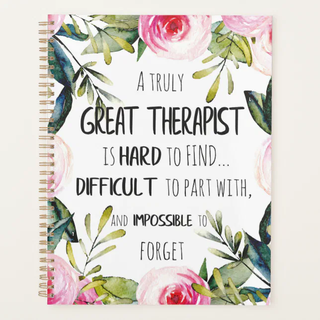 Therapist Appreciation Gift Thank you Quote Planner | Zazzle