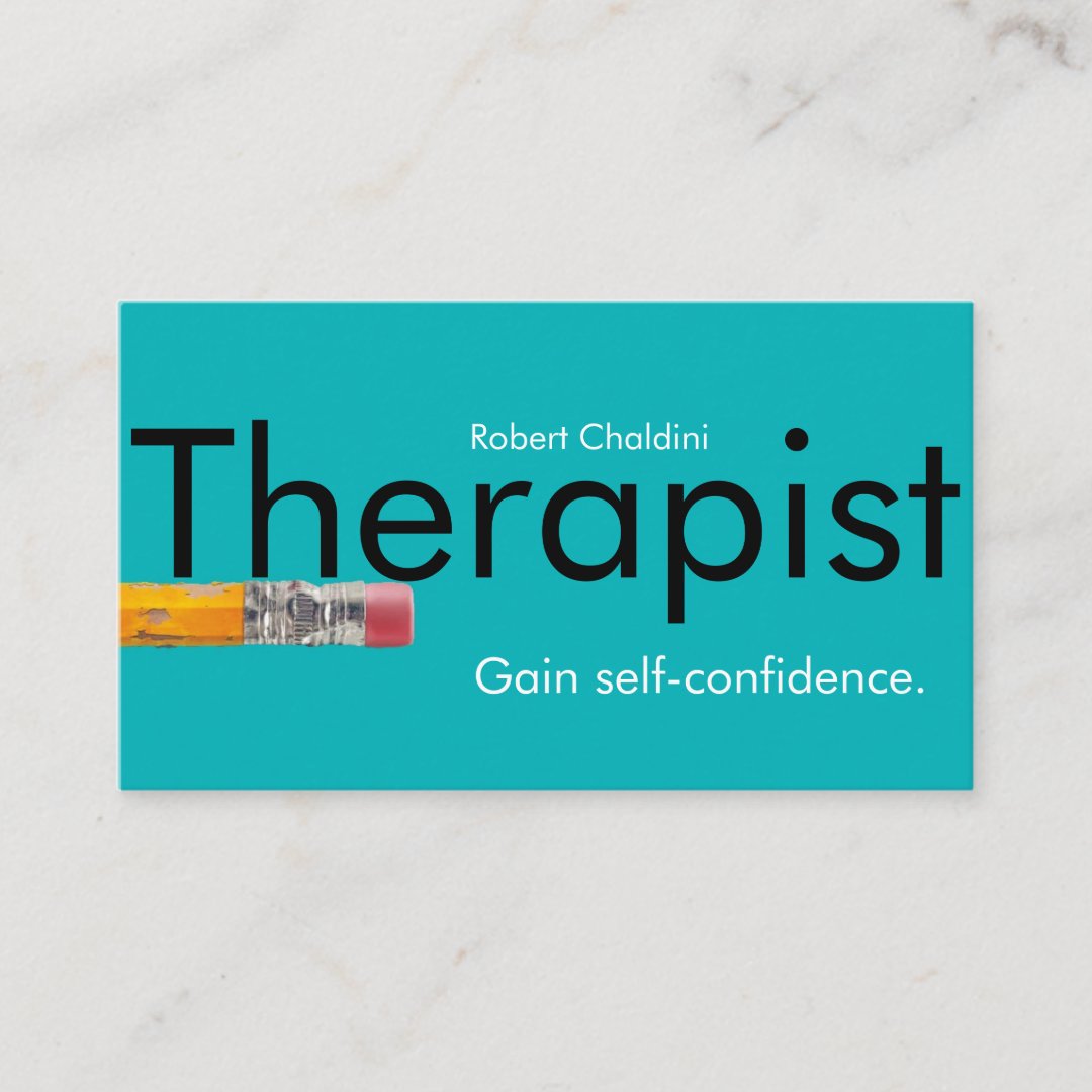 Therapist blue business card | Zazzle