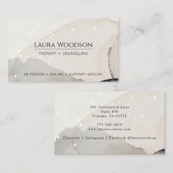 Therapist Counselor Abstract Watercolor Shapes Business Card | Zazzle