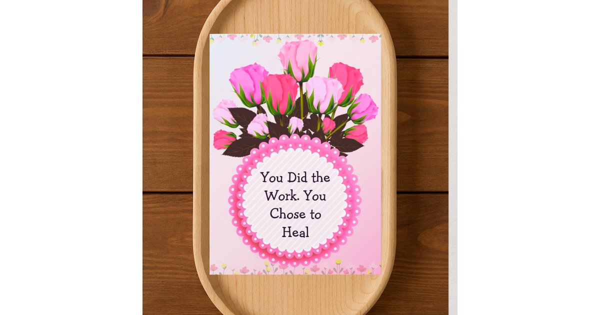 Therapy Completion Card – Pink Floral Empowerment | Zazzle
